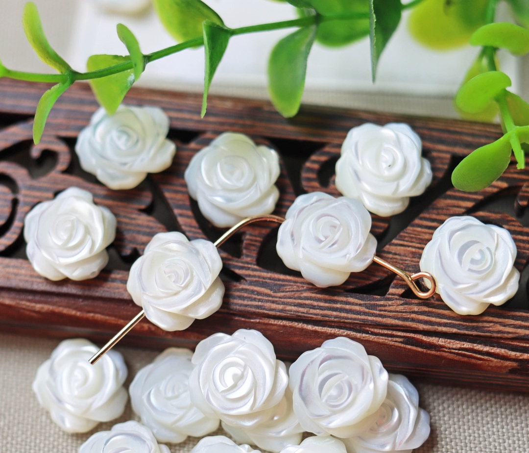 Double-faced Rose Flower Shell Bead,carved Mother of Pearl,sea Shell ...