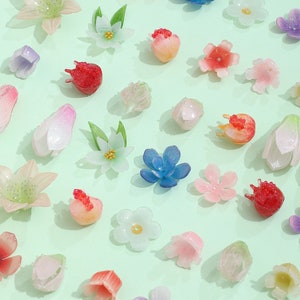 Acrylic Flower Charms , Flower Beads. Earring Flower Beads. Jewelry ...