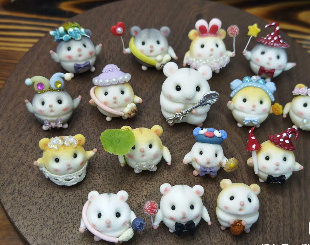 Micro Mini Hamster Figurine, 1/24 1/12 Scale Dollhouse Miniatures, Tiny ...