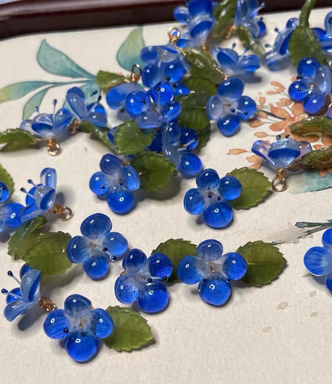 Tiny Forget Me Not Charms, Blue Small Flower Beads,jewelry Finding Diy ...