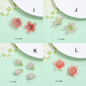 Acrylic Flower Charms , Flower Beads. Earring Flower Beads. Jewelry ...
