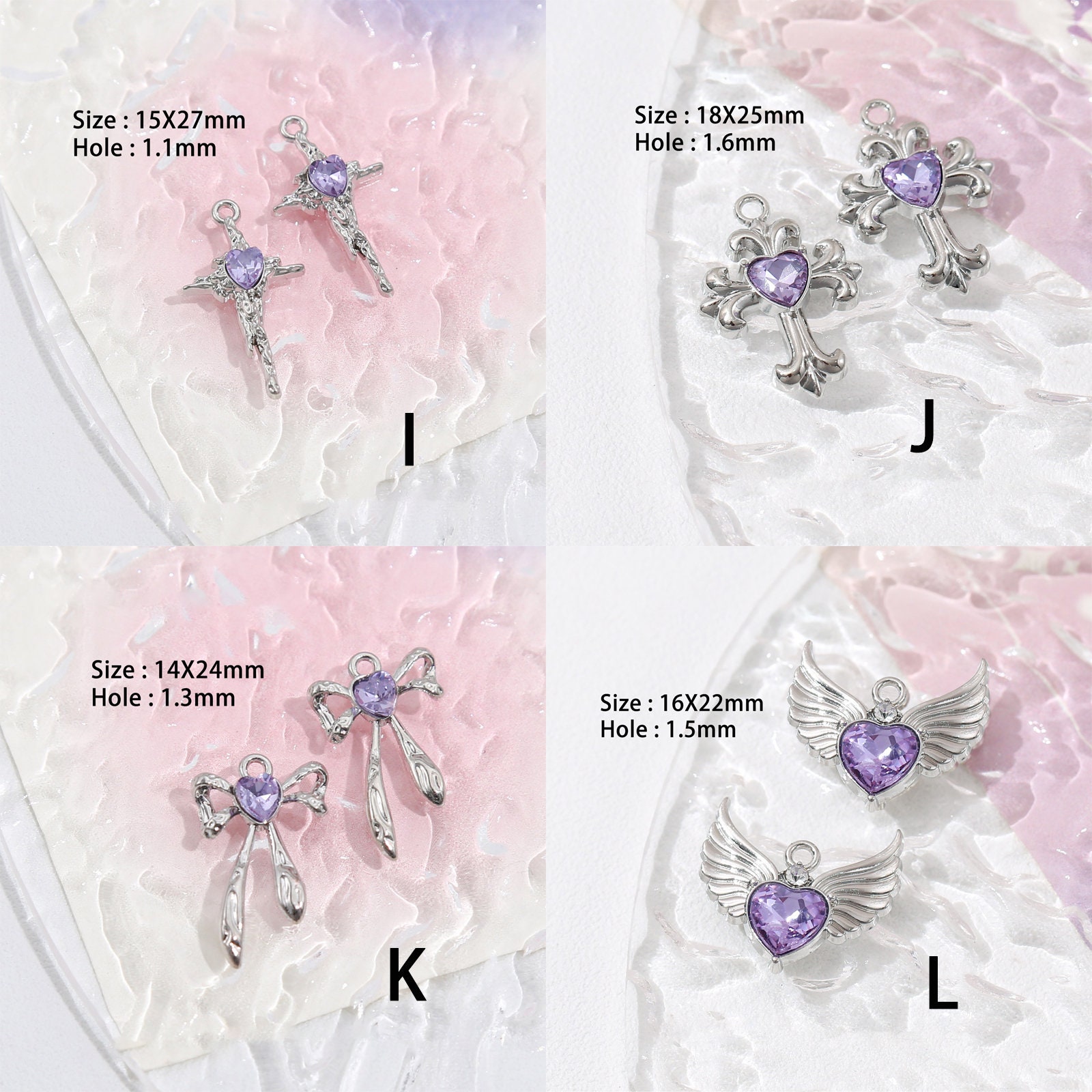 Silver Pendant Charms, Purple Trendy Jewelry, Punk Style,handmade ...