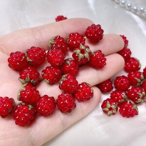 2pcs Raspberry Charms Resin Fruit Jewelry Charms 3D Grape Pendant DIY ...