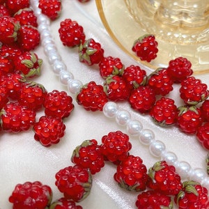 2pcs Raspberry Charms Resin Fruit Jewelry Charms 3D Grape Pendant DIY ...