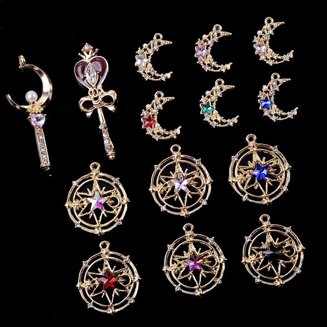10PCS Magic Scepter, Moon Pendantsailor Moon Jewelry,earring Pendant ...