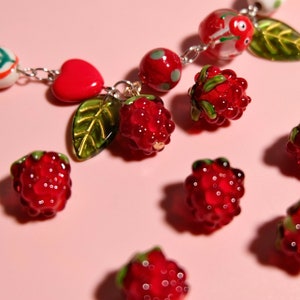 2pcs Raspberry Charms Resin Fruit Jewelry Charms 3D Grape Pendant DIY ...