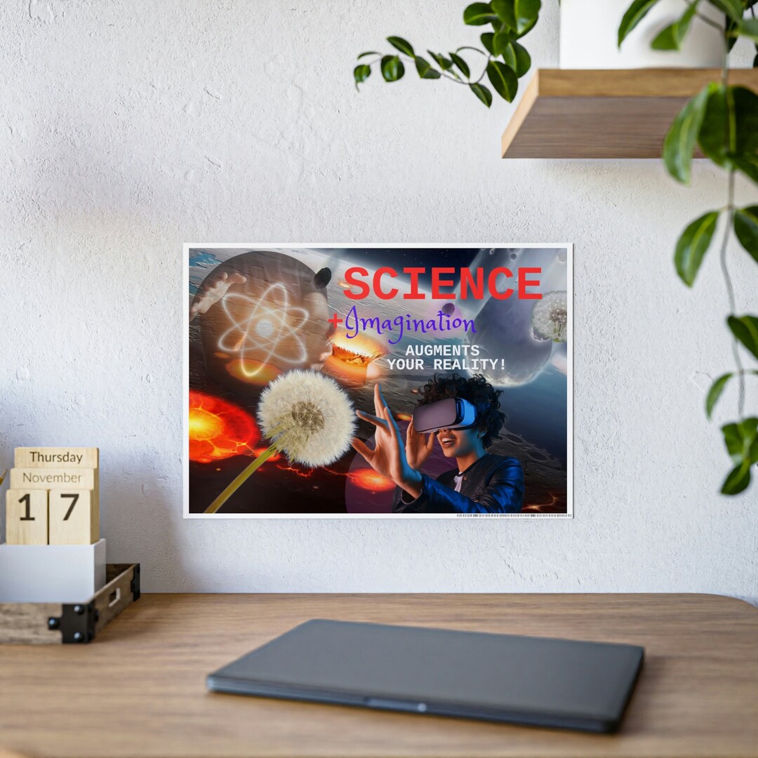 Science + Imagination Gloss Poster, Classroom Decor, Science Classroom ...