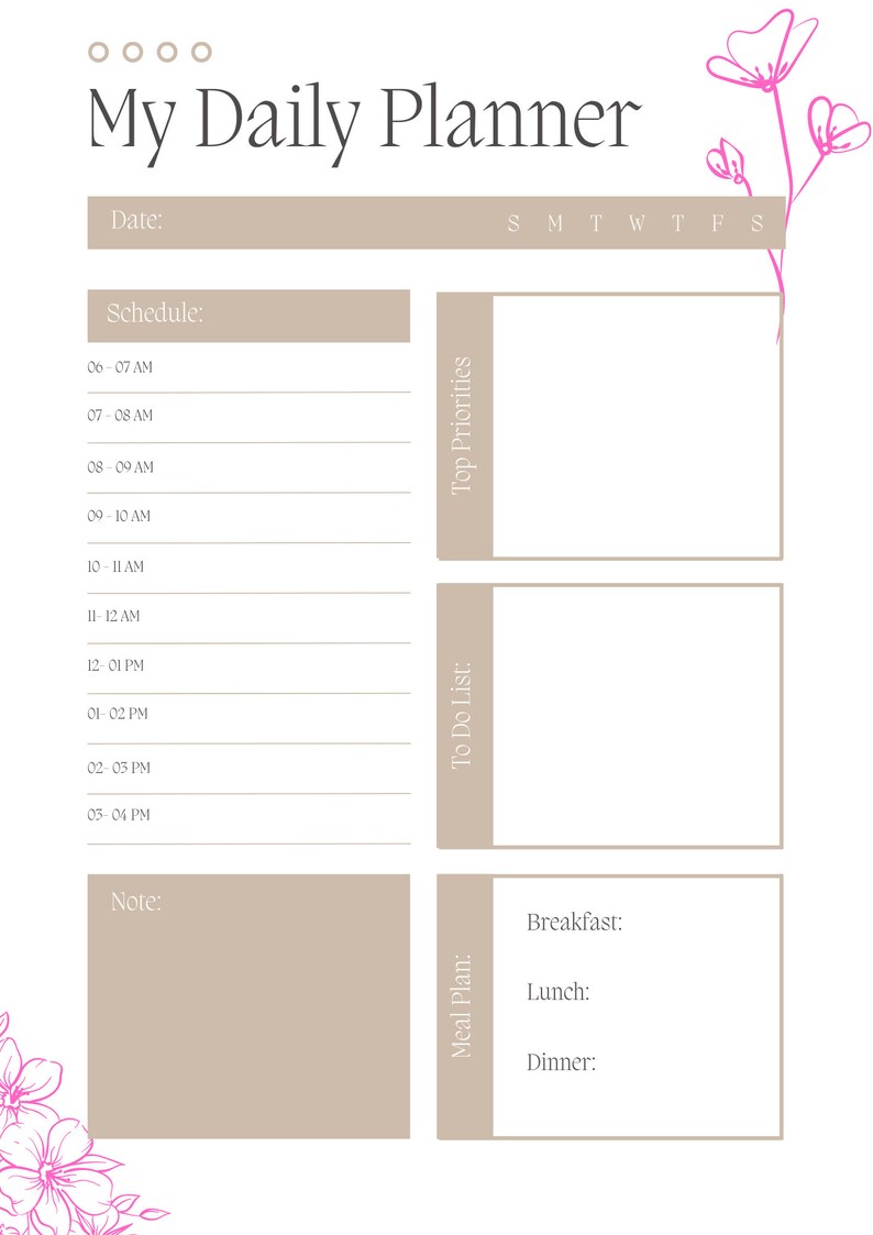 My Daily Planner Printable, Digital Daily Planner, Create and ...