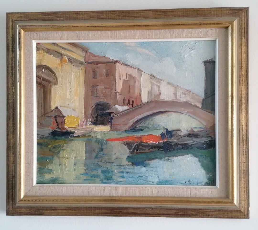 Knut Norman Sweden 1896 1977 Oilpainting Canalscene From Venice Free ...