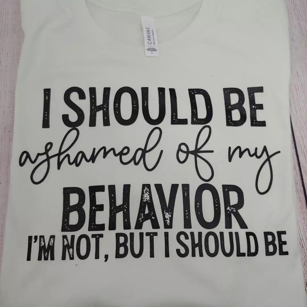 I Should Be Ashamed of My Behavior, Needs a Heat Press Transfer Screen ...