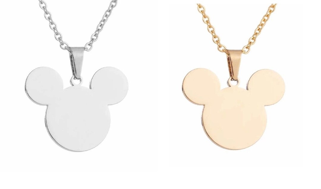 Mickey Mouse Necklace Earrings, Available in Silver and Gold Plated - Etsy