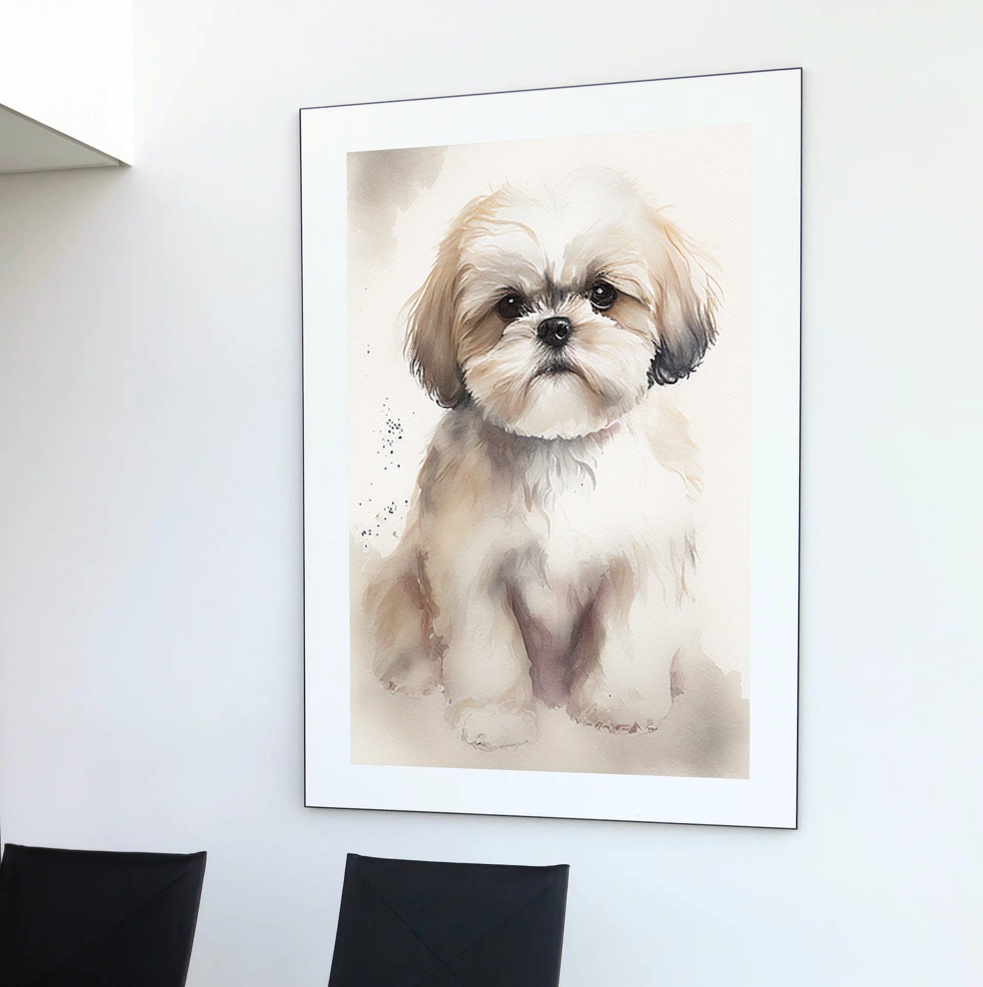 Shih Tzu Watercolor Painting Digital Art Shih Tzu Digital - Etsy