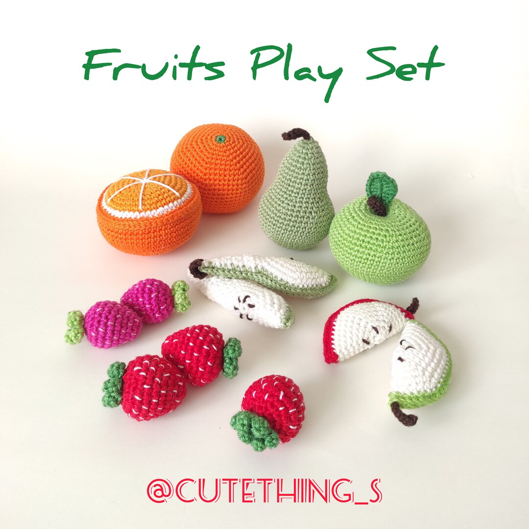 Fruits Play Set Amigurumi Fruits Crochet Fruits Safely Toy Kitchen ...