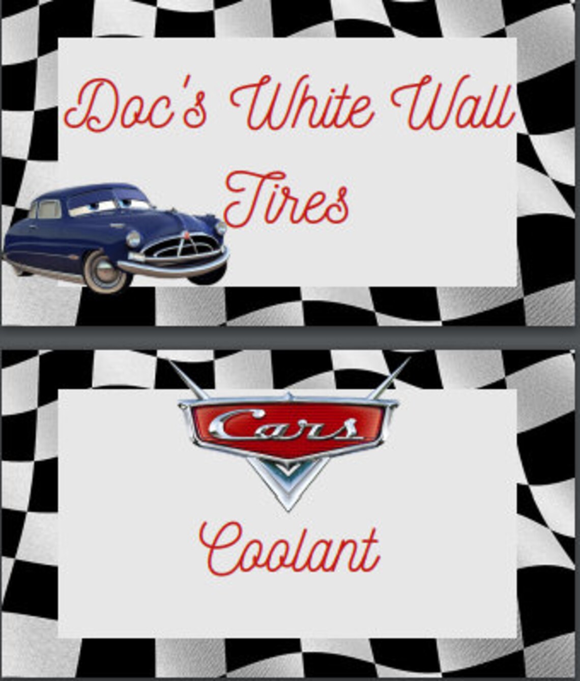 Cars Movie Food Tags - Etsy