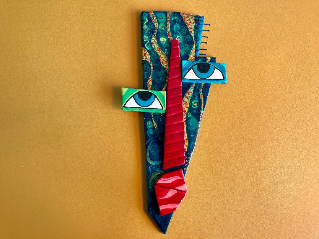 Abstract Cubism Wall Mask Colorful Living-room Decor - Etsy