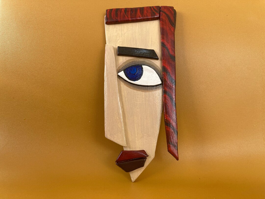 Abstract Cubism Wall Mask, Waking Life Girl, Handmade Female Face ...