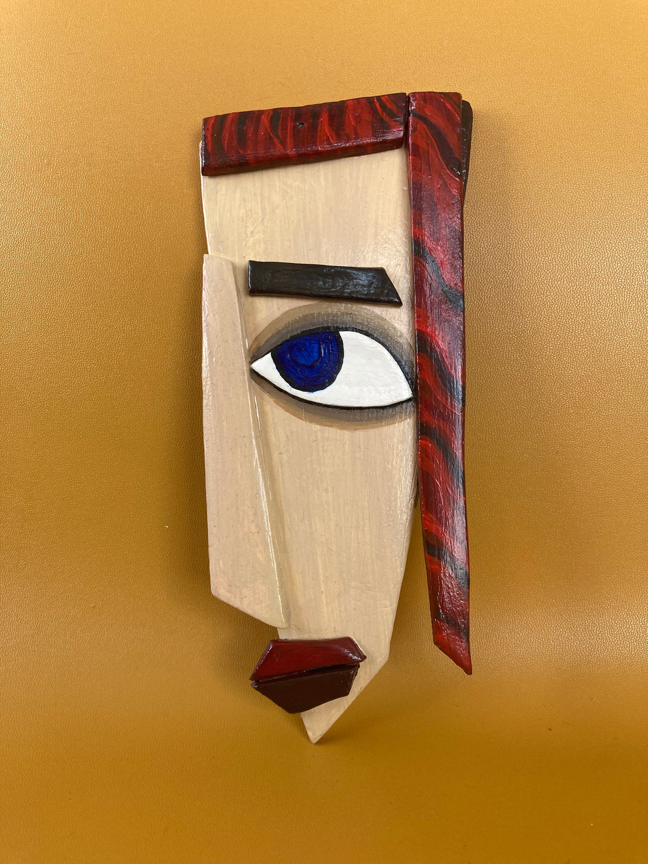 Abstract Cubism Wall Mask, Waking Life Girl, Handmade Female Face ...