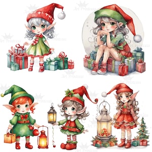 40 Christmas Elf Girls Clipart Bundle Christmas Elves PNG Cute ...