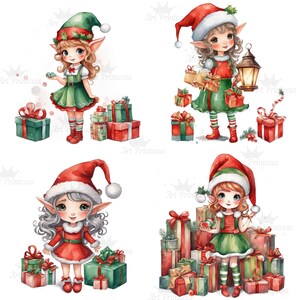 40 Christmas Elf Girls Clipart Bundle Christmas Elves PNG Cute ...