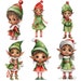 Afro American Elf Clipart PNG Dark Skin Christmas Elves Digital ...