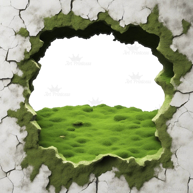 Grunge Wall Crack Hole 3d Effect Border Frame PNG Cracked Breakthrough ...