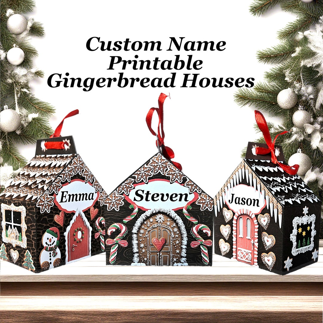 Personalized Gingerbread House Printable A3 Candy Box Custom Name ...