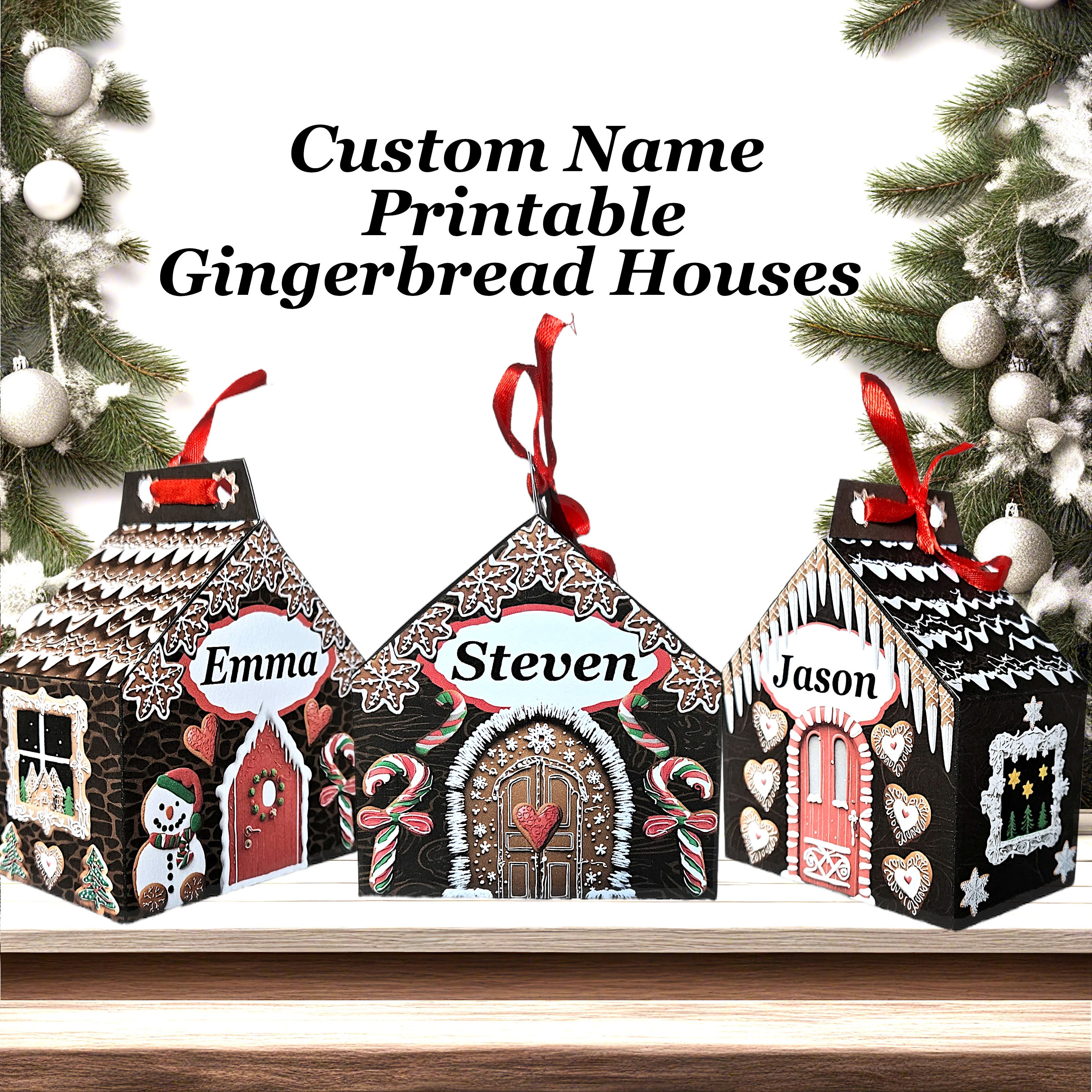 Personalized Gingerbread House Printable A3 Candy Box Custom Name ...