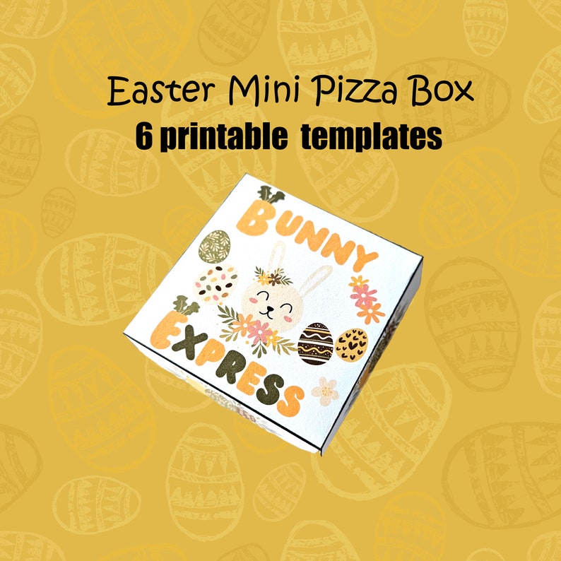 Mini Easter Pizza Box Printable Template Easter Bunny Mini Pizza Box ...