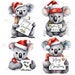 Christmas Koala Watercolor Clipart PNG Festive Koala Bear Graphics ...