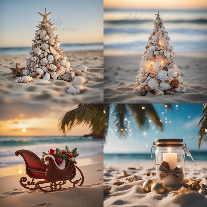 Christmas on the Beach Photo Images Coastal Christmas Digital Download ...