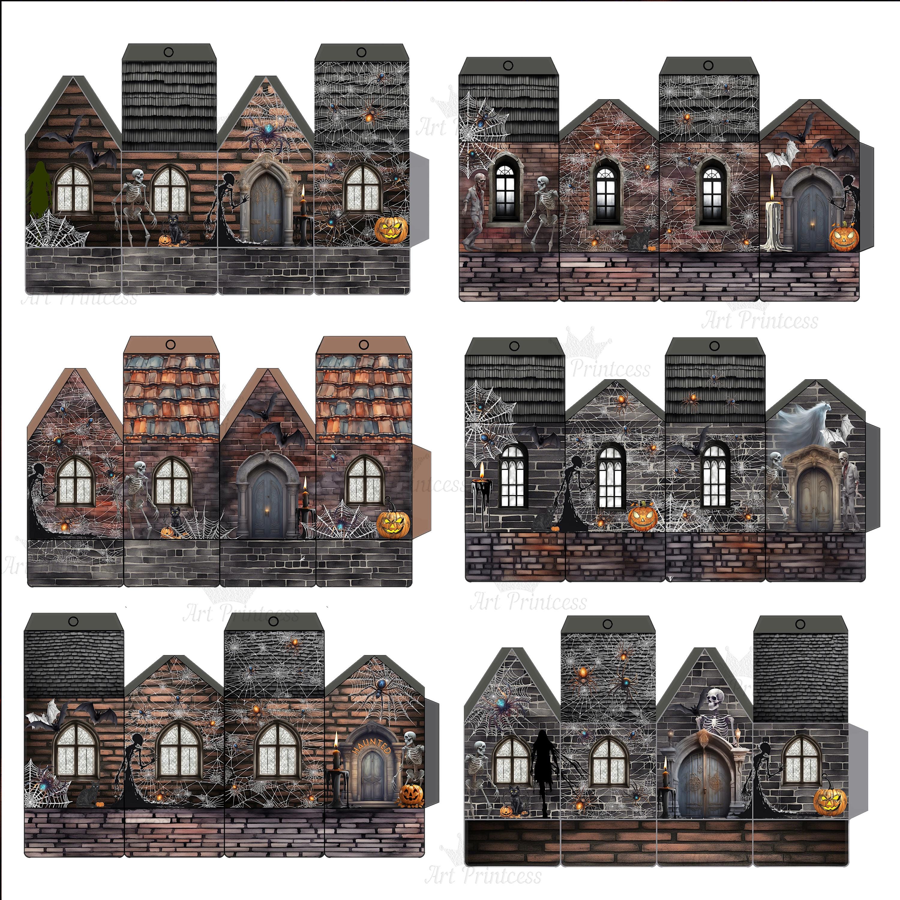 Printable Light up Halloween Lantern House DIY Hanging Decor Spooky ...