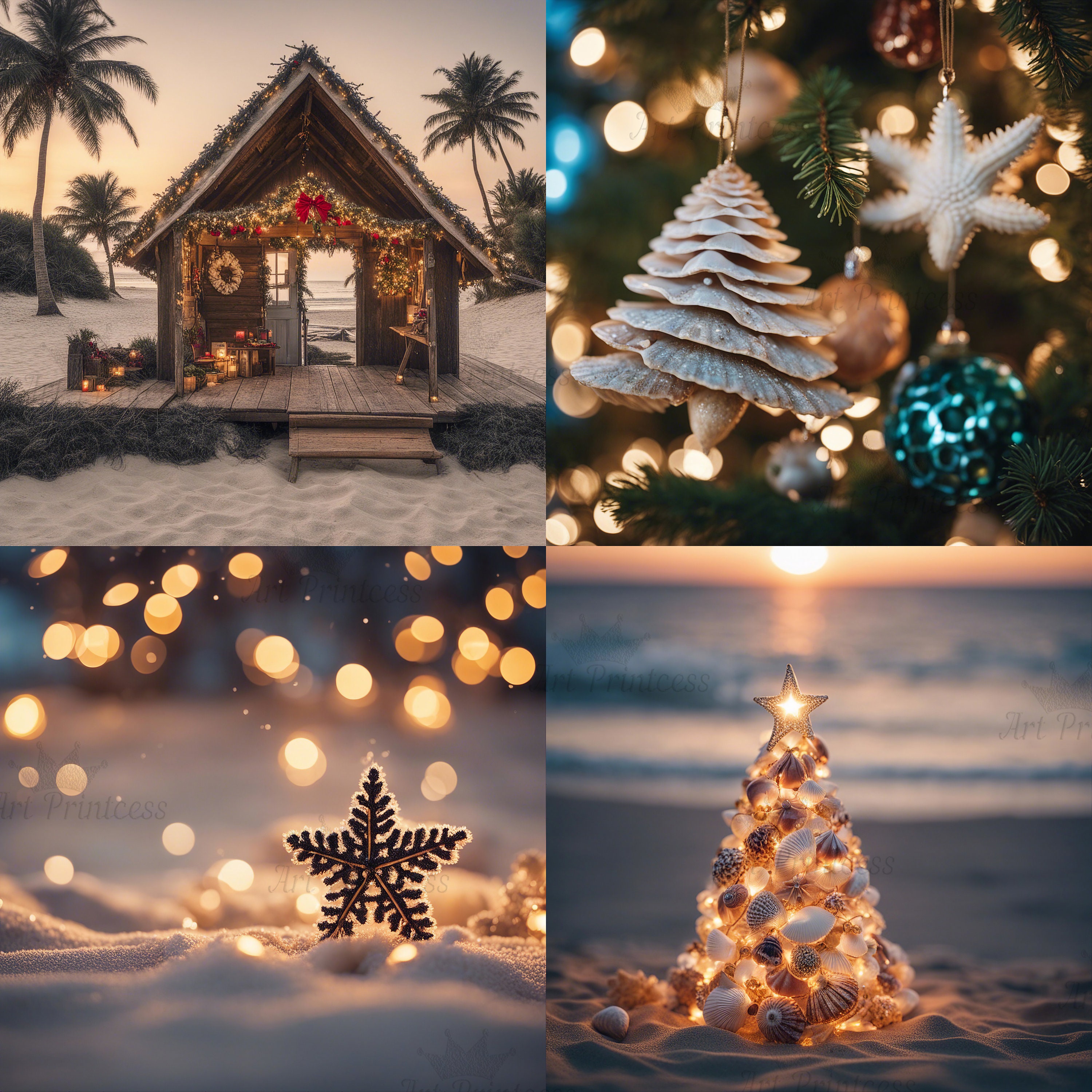 Christmas on the Beach Photo Images Coastal Christmas Digital Download ...