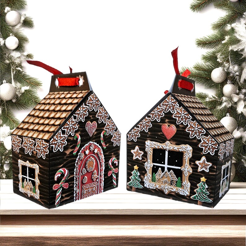Printable Gingerbread House Paper Candy Box Template Christmas - Etsy