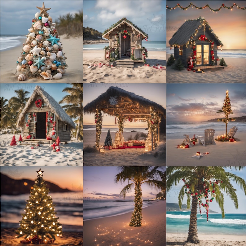 Christmas on the Beach Photo Images Coastal Christmas Digital Download ...