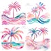 Preppy Palm Tree Watercolor Clipart PNG Pastel Tropical Palm Tree ...