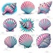 Preppy Tropical Seashell Clipart PNG Pastel Seashell Graphics ...