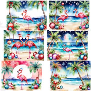 Tropical Christmas Watercolor Palm Tree Clipart Palm Tree Beach ...