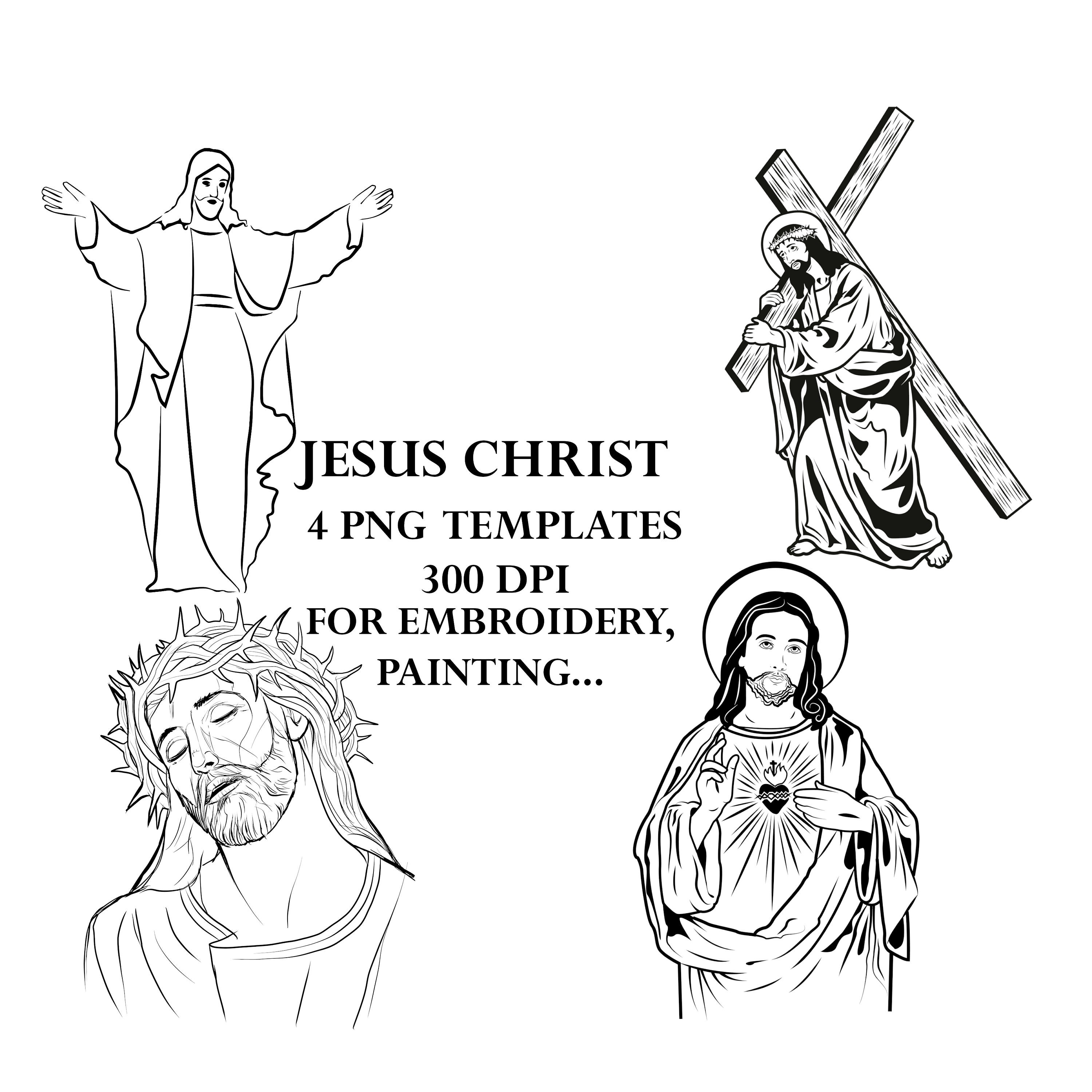 Buy Jesus Christ Printable Outline Hand Embroidery Template Jesus ...