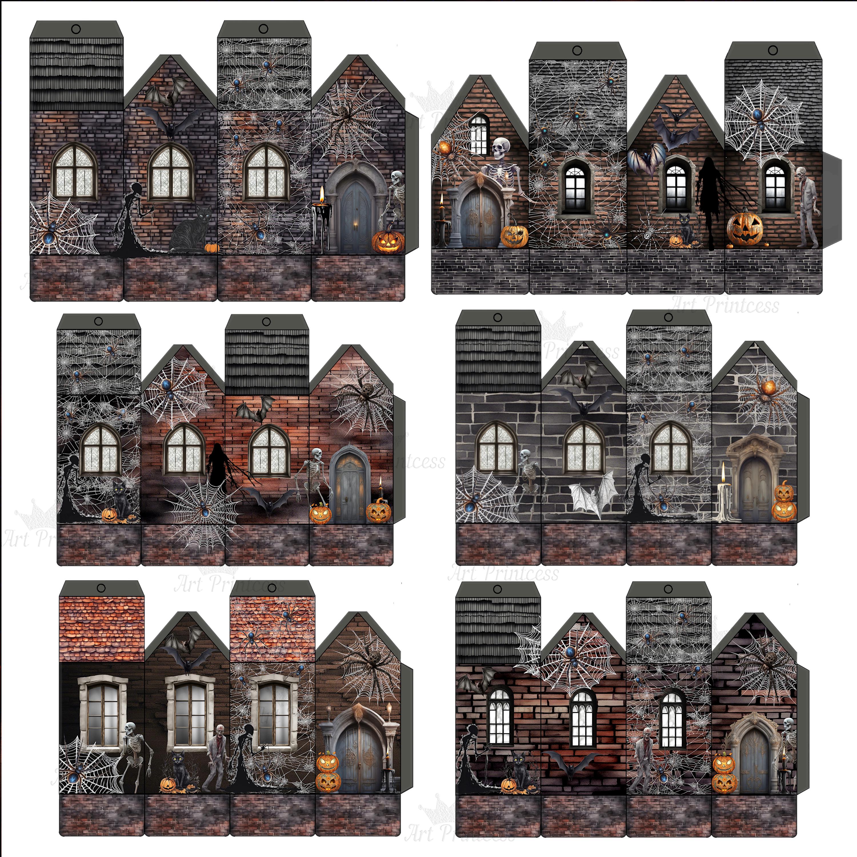 Printable Light up Halloween Lantern House DIY Hanging Decor Spooky ...