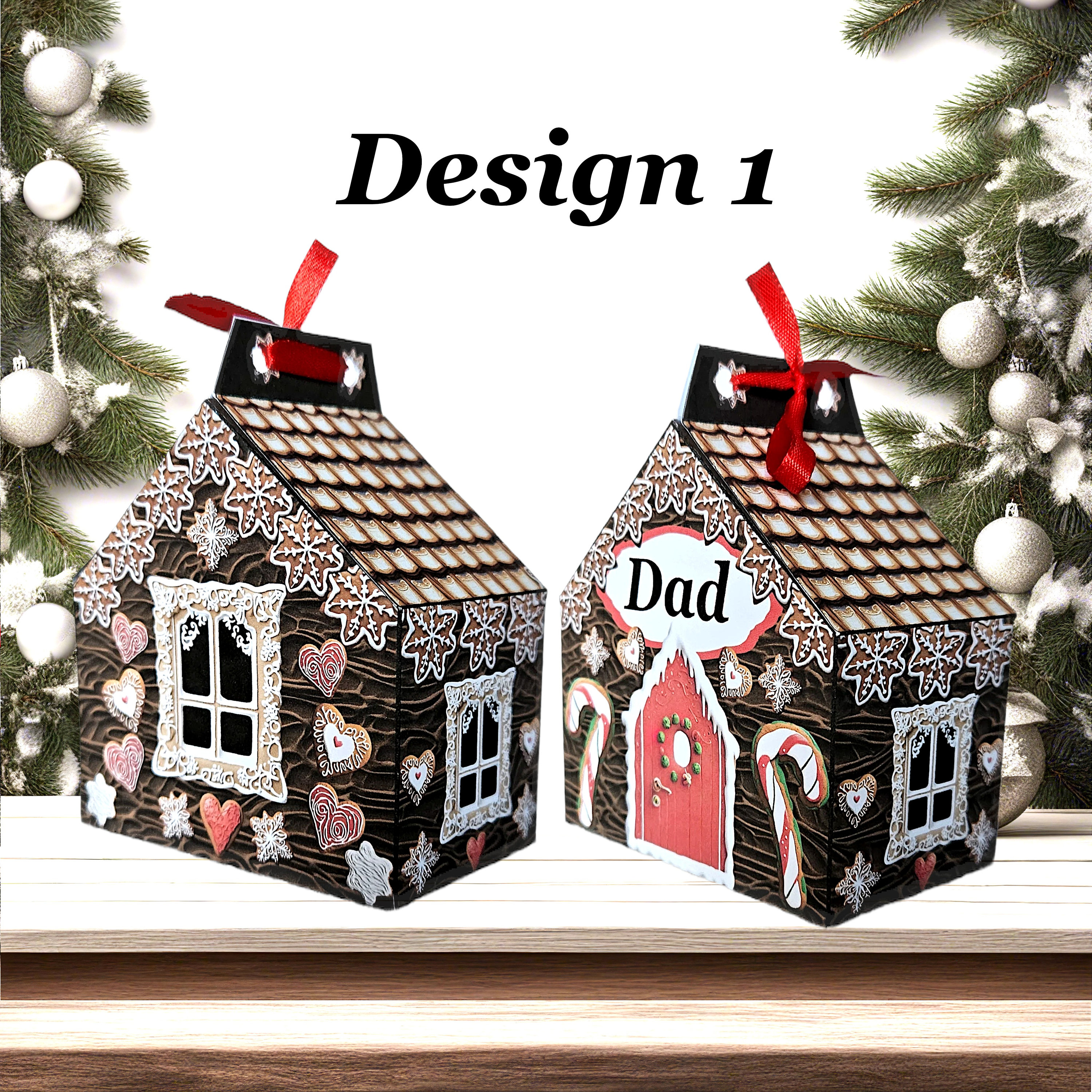 Custom Name Printable Gingerbread House Template Decor - Etsy