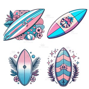 Preppy Summer Surfboards Graphics Transparent Background Clipart Preppy ...