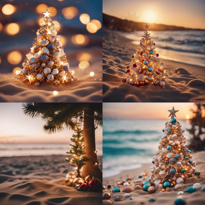 Christmas on the Beach Photo Images Coastal Christmas Digital Download ...