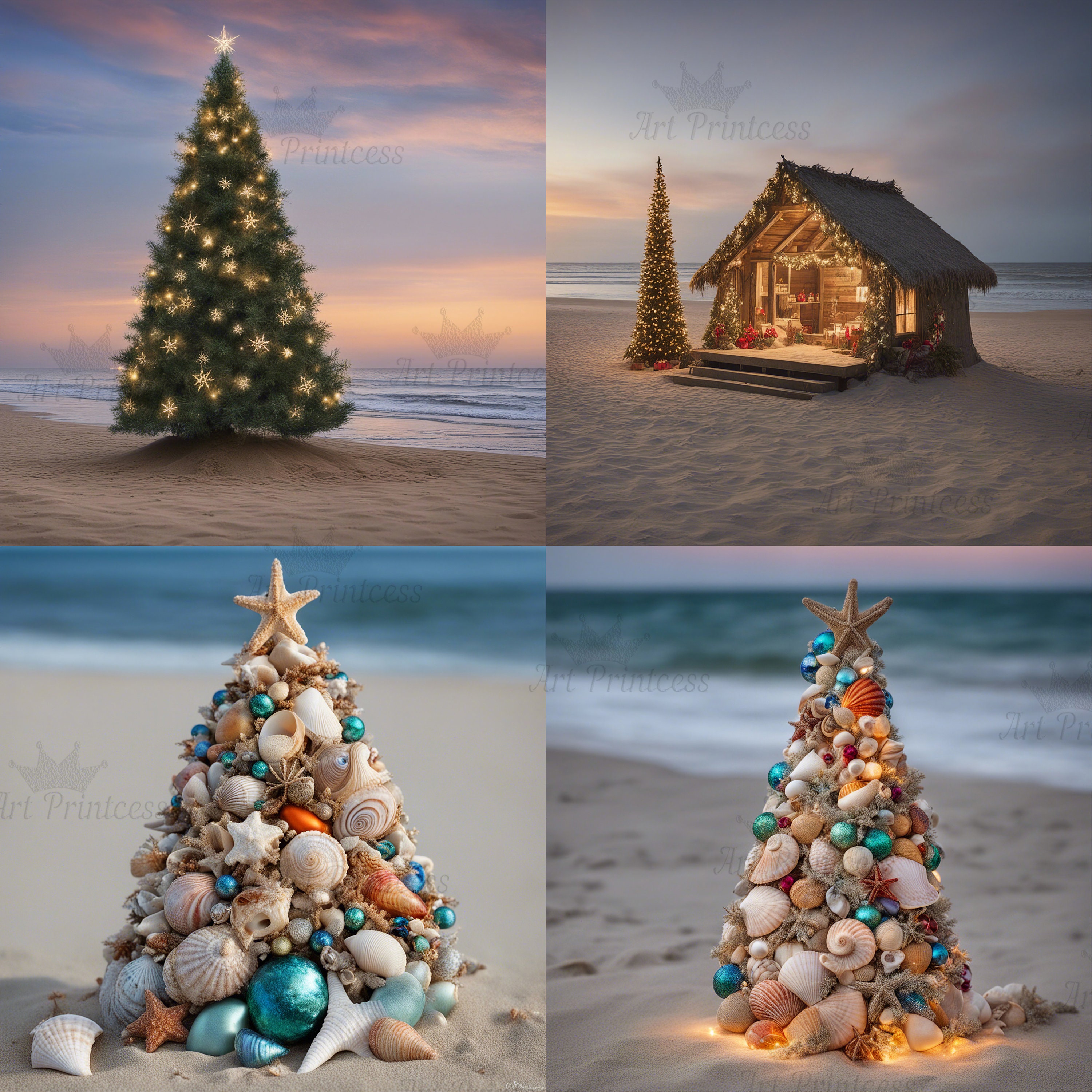Christmas on the Beach Photo Images Coastal Christmas Digital Download ...