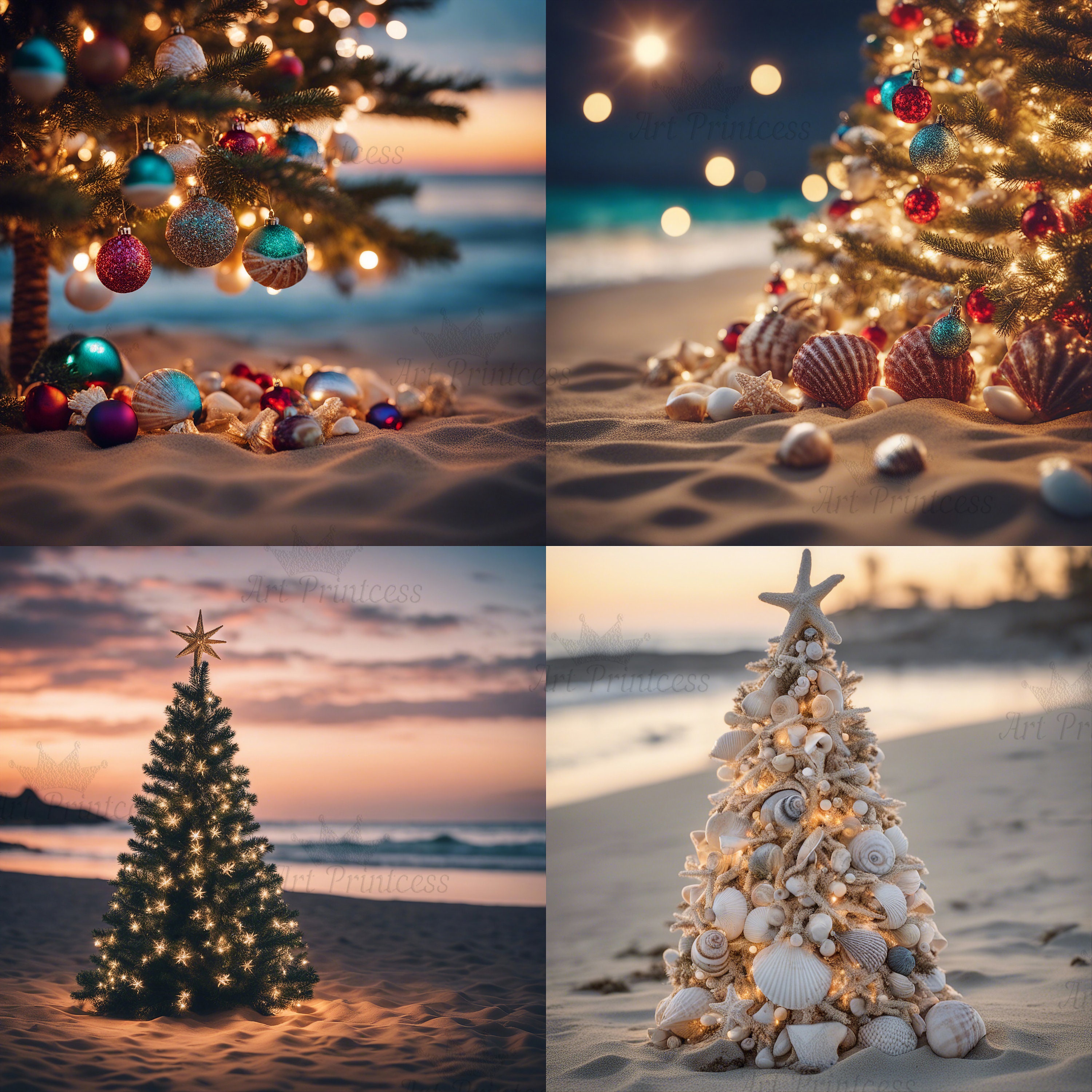 Christmas on the Beach Photo Images Coastal Christmas Digital Download ...