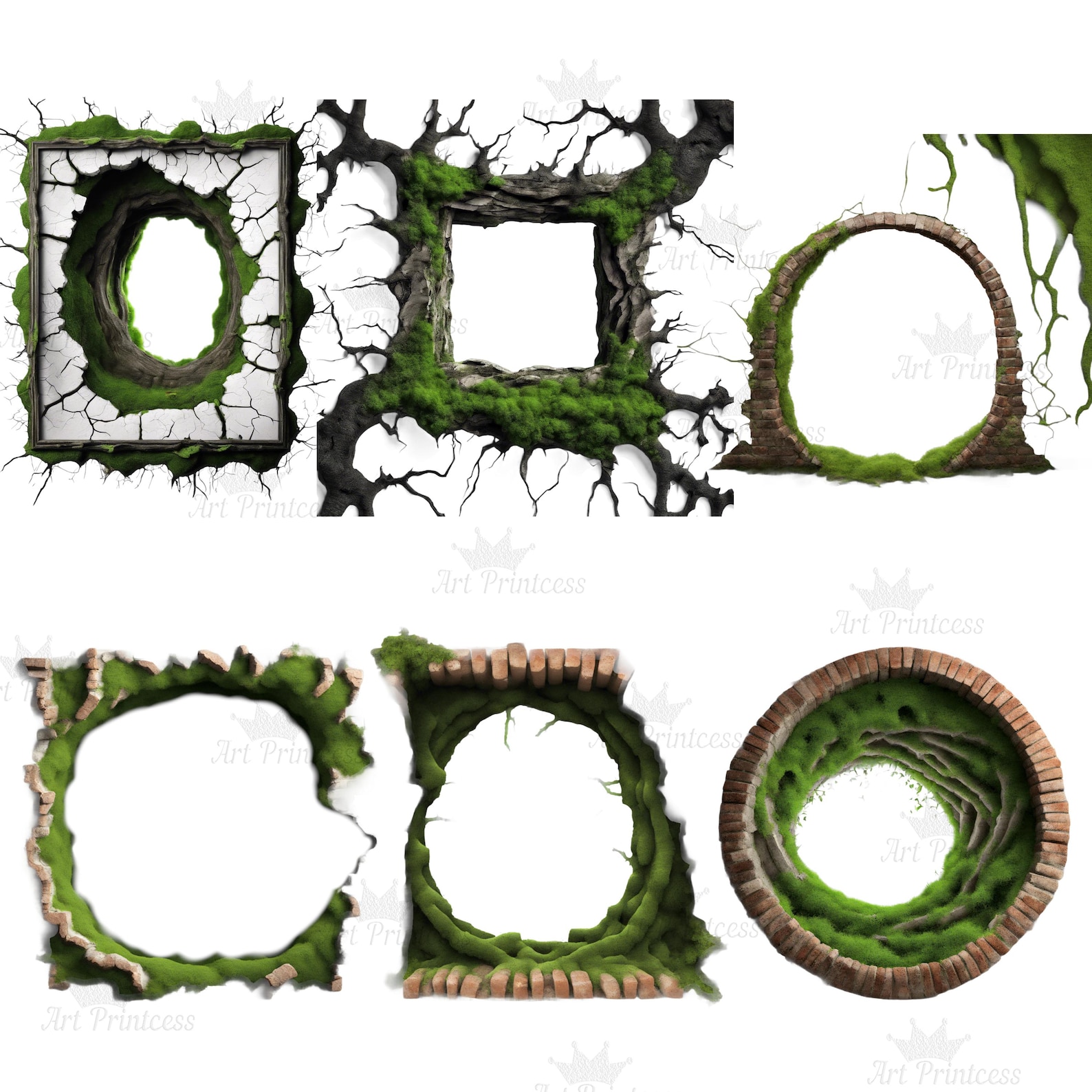 Woodland Border Frames Photo Images PNG Green Forest Overlays for ...