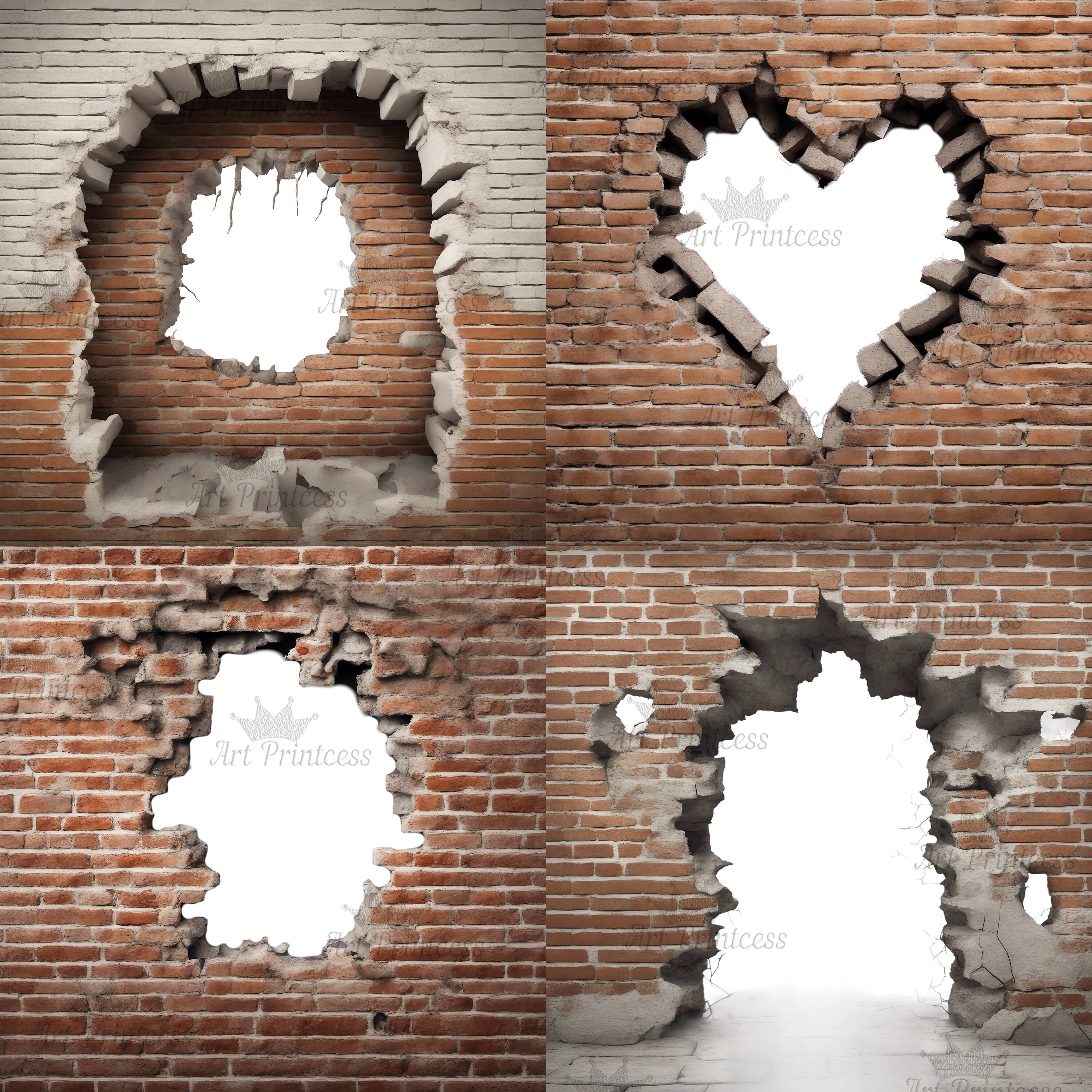 Cracked Brick Wall 3D Entrance Effect Border Frame PNG Clipart Old ...