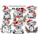 Christmas Koala Watercolor Clipart PNG Festive Koala Bear Graphics ...