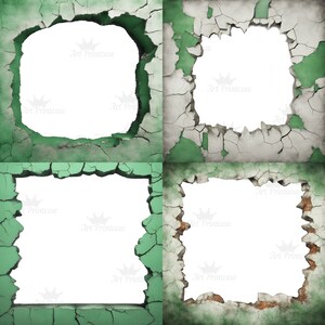 Grunge Wall Crack Hole 3d Effect Border Frame PNG Cracked Breakthrough ...