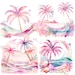 Preppy Palm Tree Watercolor Clipart PNG Pastel Tropical Palm Tree ...