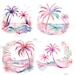 Preppy Palm Tree Watercolor Clipart PNG Pastel Tropical Palm Tree ...